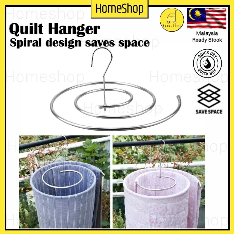 STAINLESS STEEL ROUND SPIRAL QUILT SHEETS HANGER ROTATING DRYING RACK ...