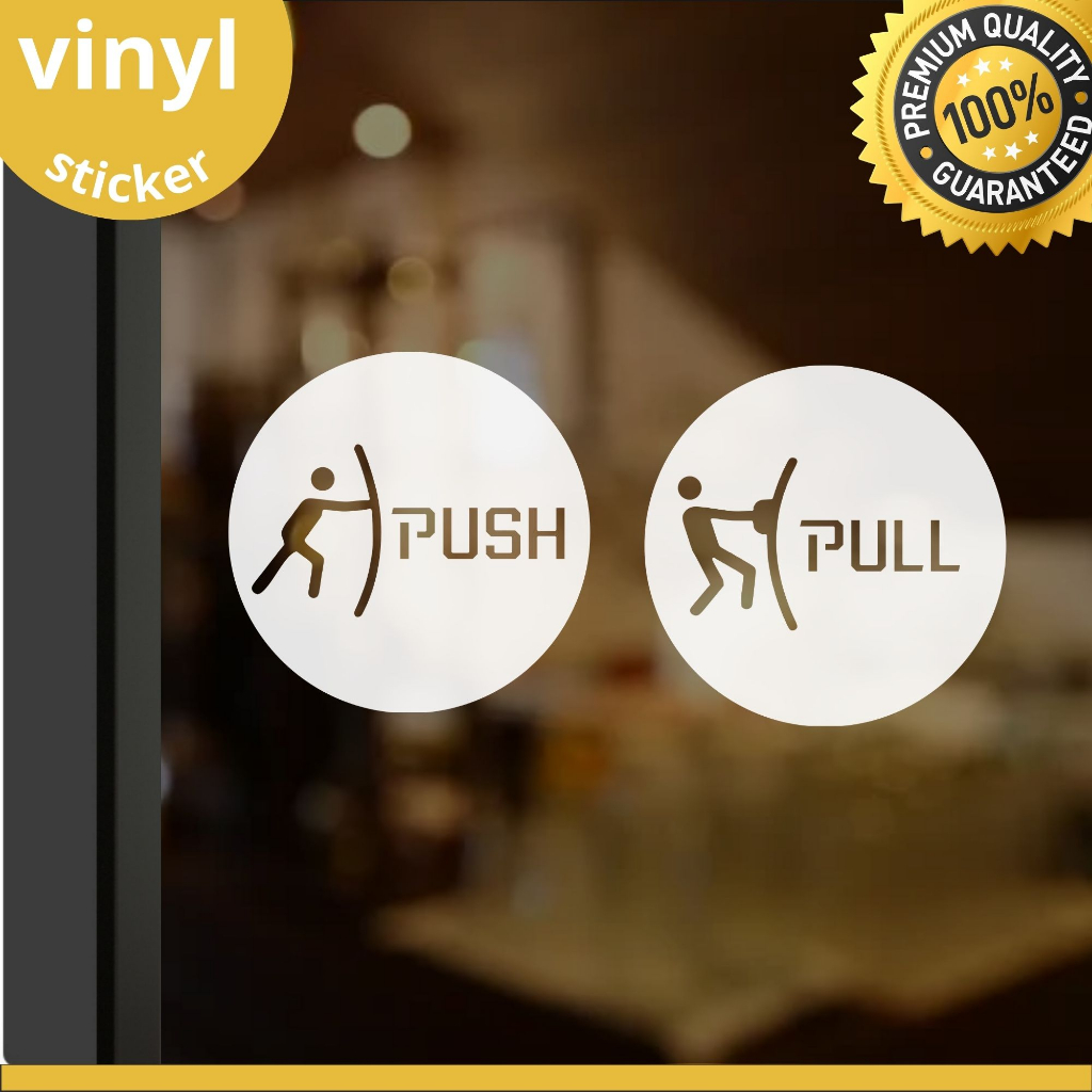 Shop Door / Window Door / Glass Door Push & Pull Tarik & Tolak Vinyl ...