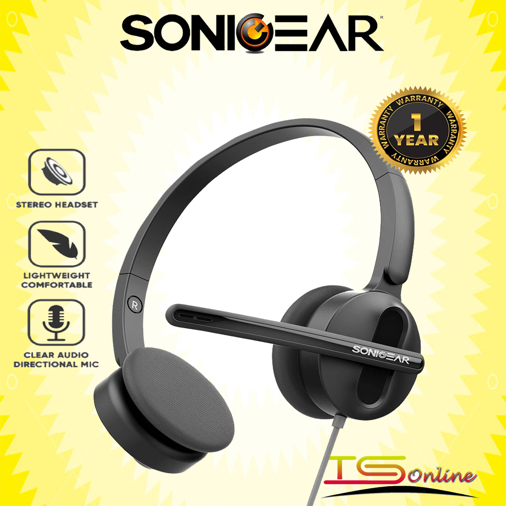 SonicGear Xenon 3 Stereo Wired 3.5mm Headphone with Microphone Portable ...