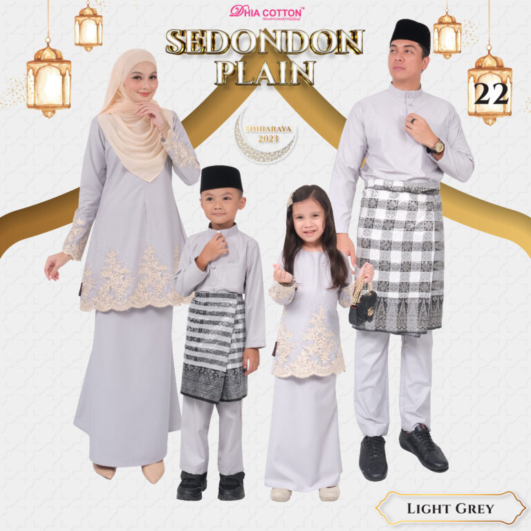 LIGHT GREY CODE 22 SULAM TAMPAL BAJU RAYA SEDONDON FAMILY BAJU RAYA ...