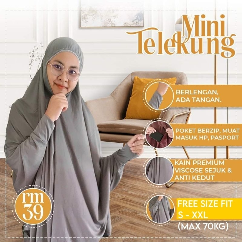 Telekung mini telekung umrah [ BERTANGAN & ZIP POCKET) | Shopee Malaysia