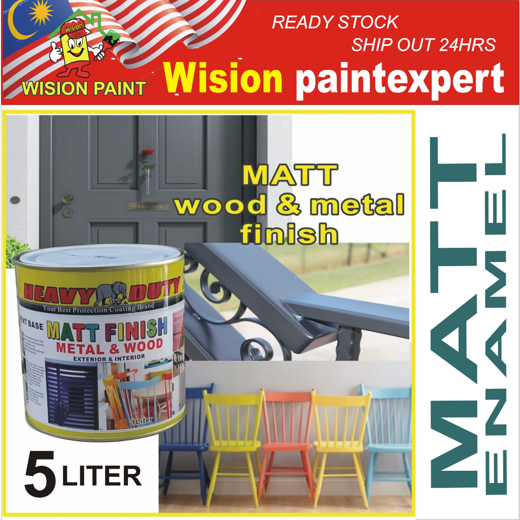 MATT FINISH ( 5L ) Matt HEAVY DUTY PAINT HIGH ENAMEL PAINT FOR WOOD ...