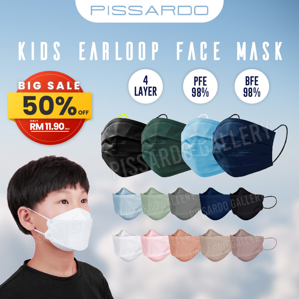 Kids Earloop Mask Simply K 50pcs 4ply Medical Face Mask SUPMEDI KF94 ...