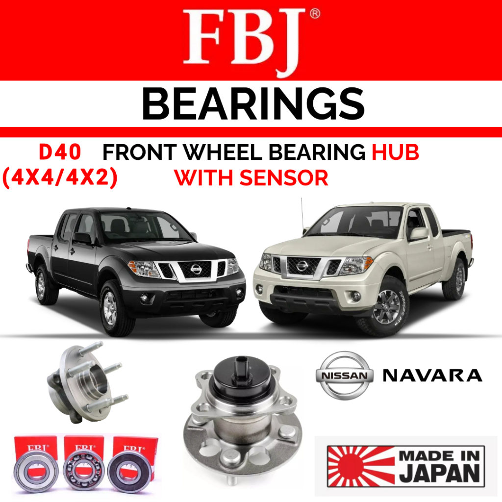 ORIGINAL FBJ JAPAN NISSAN NAVARA D40 4X2 4X4 FRONT WHEEL HUB BEARING ...