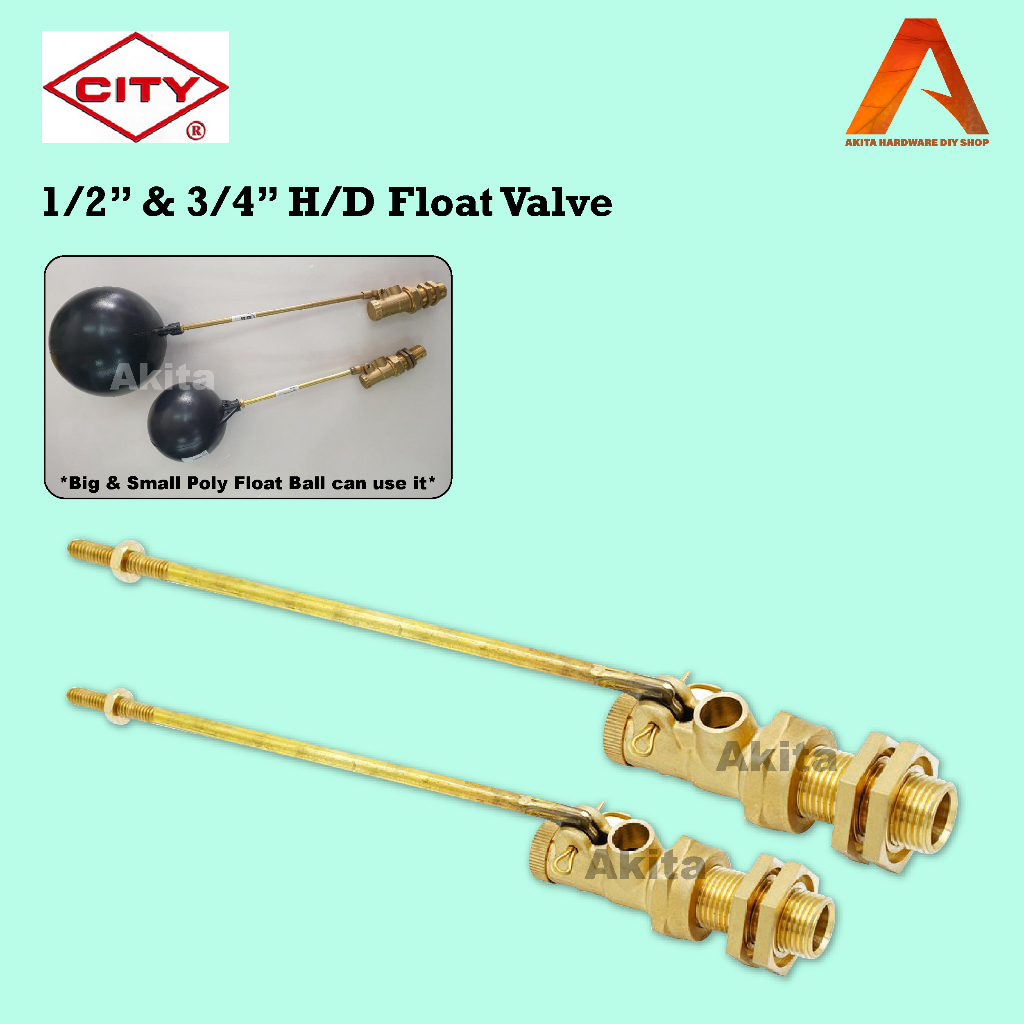 CITY 1/2'' & 3/4'' Heavy Duty Brass Float Valve For Toilet Cistern ...