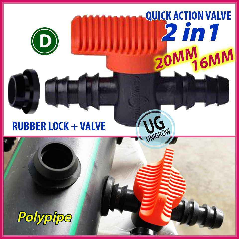 (16mm & 20mm) 1/2" 3/4" Threaded Stopcock Quick Action Valve For LDPE ...