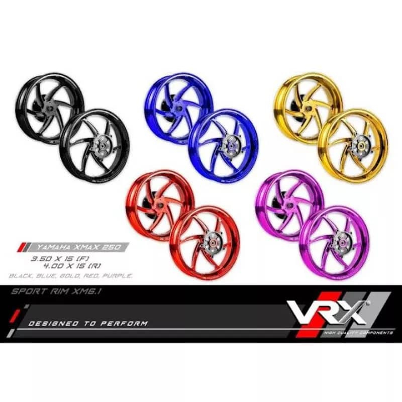VRX CNC SPORT RIM SET 6 BATANG CASTING RIM FRONT 350-15 REAR 400-14 ...