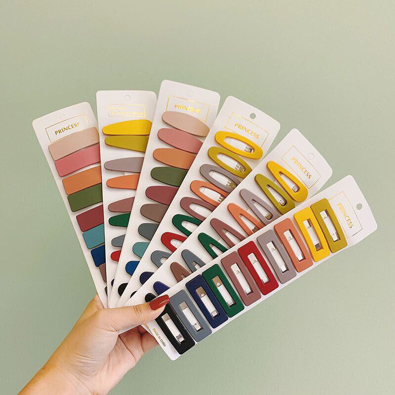 10pcs Matte Colourful Hair clip clamp rambut Frosted Acrylic Hair Pin ...
