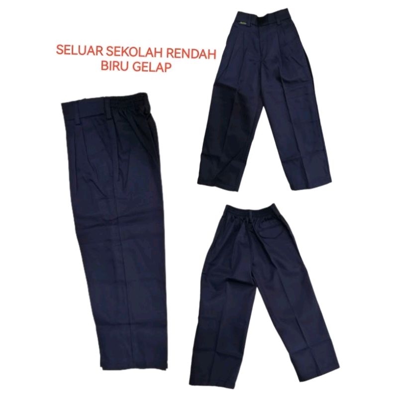 SELUAR SEKOLAH RENDAH/PRIMARY SCHOOL PANTS/BLUE BLACK | Shopee Malaysia