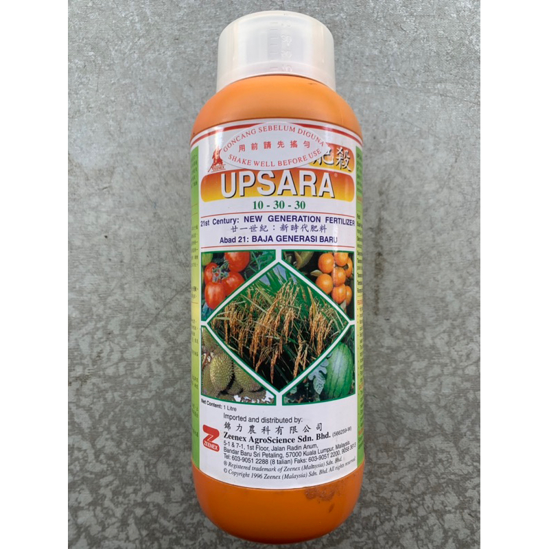 UPSARA 1 liter 10-30-30 Zeenex new generation fertilizer baja subur ...