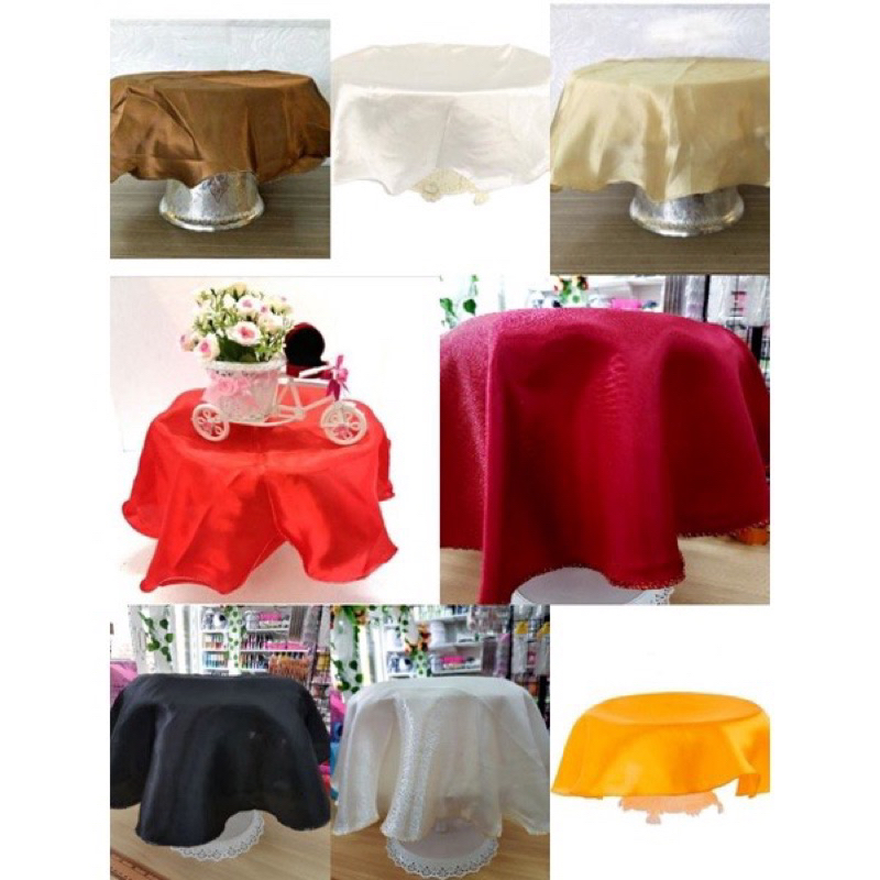 Alas Dulang kain satin bulat/kain dulang satin /lapik dulang hantaran ...
