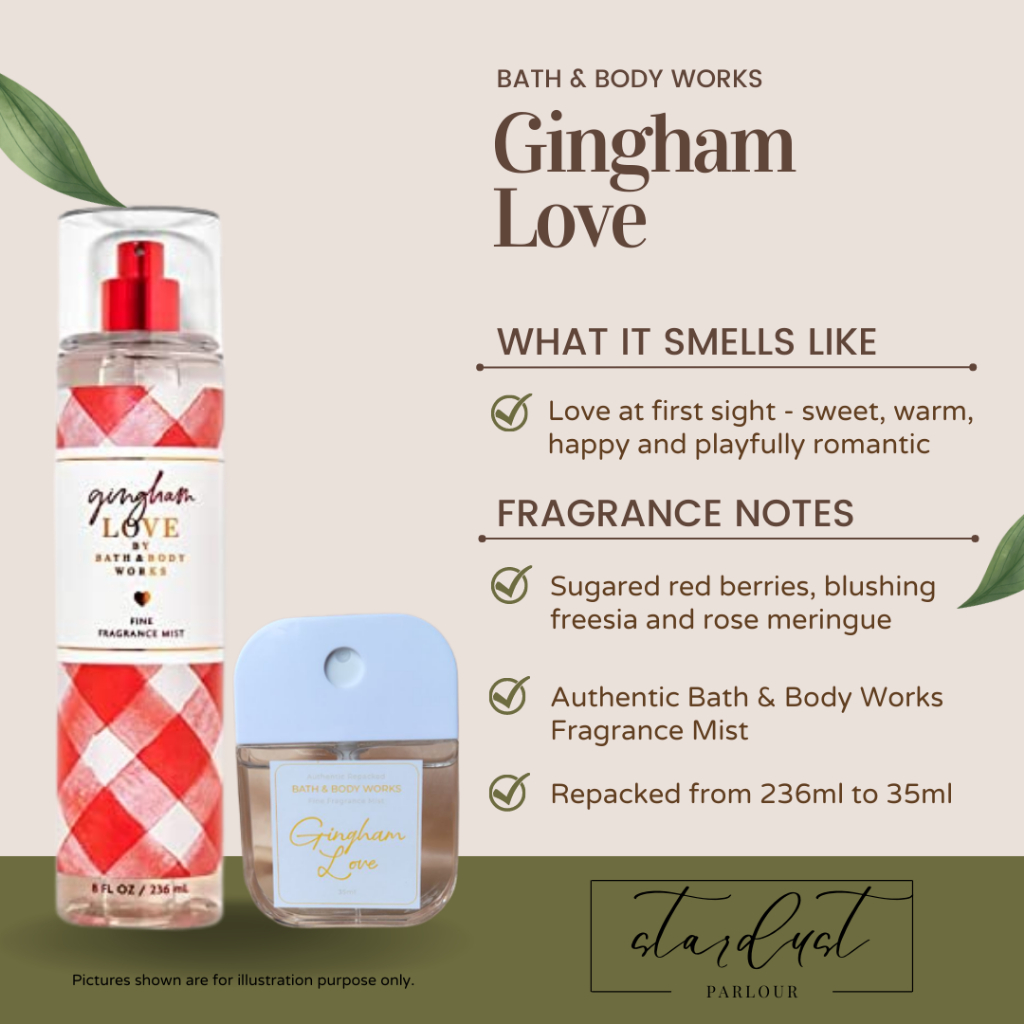 Authentic Bath & Body Works Body Mist Gingham Love Repack 35ml [Ready ...