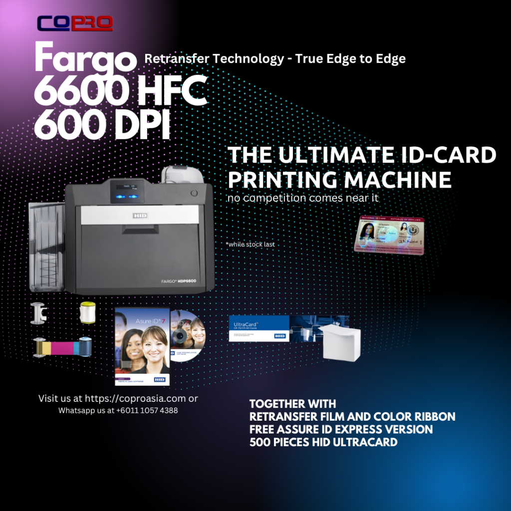Fargo HDP6600 600dpi Retransfer HFC ID Card Printer Starter Pack ...