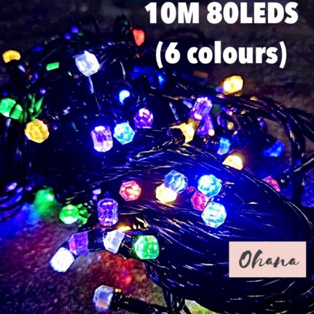 10M 80LED LIGHT TWINKLE CHRISTMAS RAYA LIP LAP PARTY WEDDING DECO/LAMPU ...