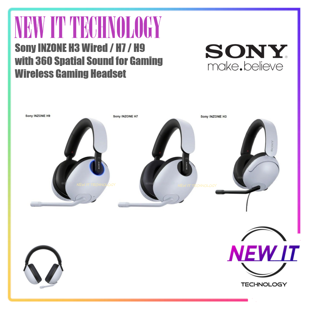 Sony INZONE H3 Wired / H5 / H7 / H9 Wireless Gaming Headset with 360 ...