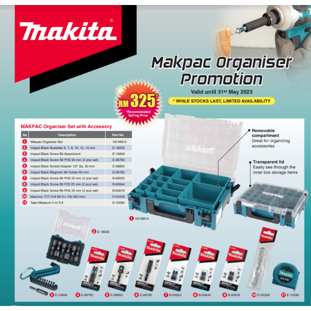 Makita Makpac Organizer Promotion | Shopee Malaysia