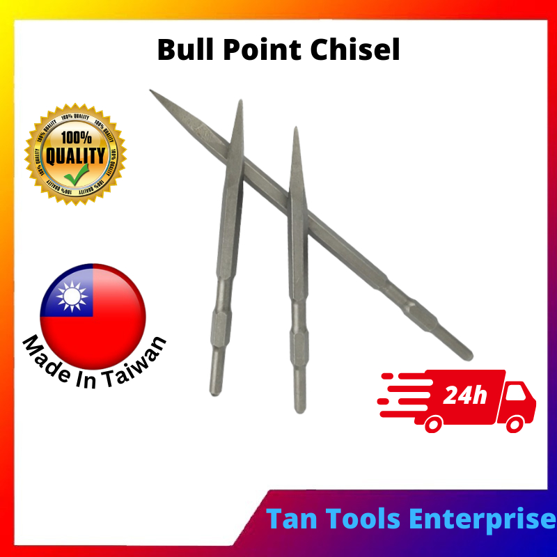 [100% Original] Taiwan Heavy Duty Bull Point Chisel 17H x 280MM ...