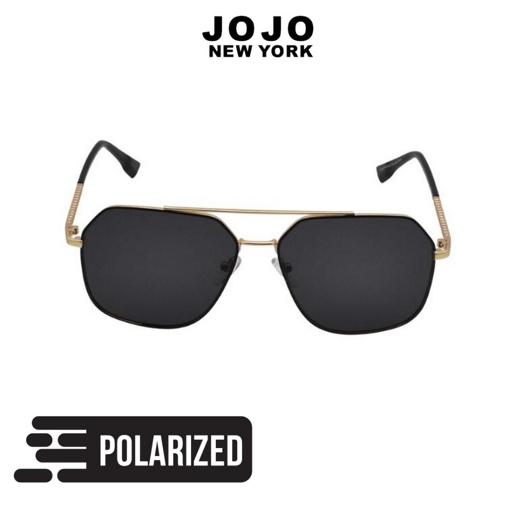 JOJO New York Rectangle Aviator Box Chain Details Polarized Sunglasses ...