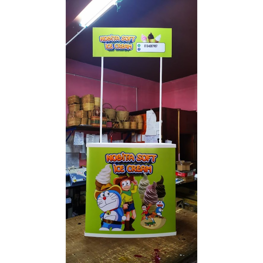 STALL LIPAT PVC/BOOTH NIAGA SOFT ICE CREAM DESIGN BASED NOBITA AND ...