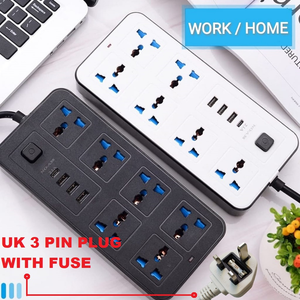 Universal 3/6 Power Socket Extension With USB Ports Adapter Socket ...