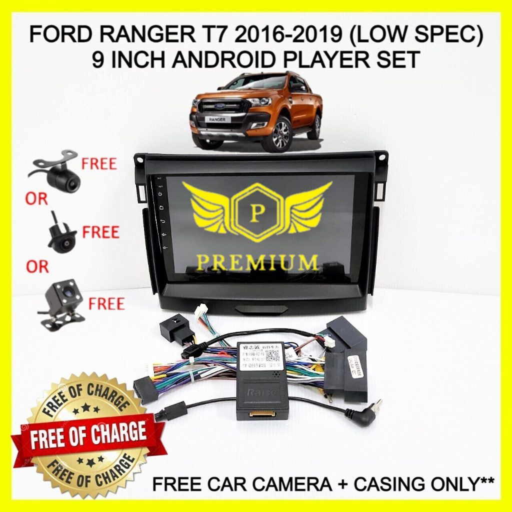 FORD RANGER T7 2016-2019 9 INCH (LOW SPEC) ANDROID PLAYER SET (FREE CAR ...