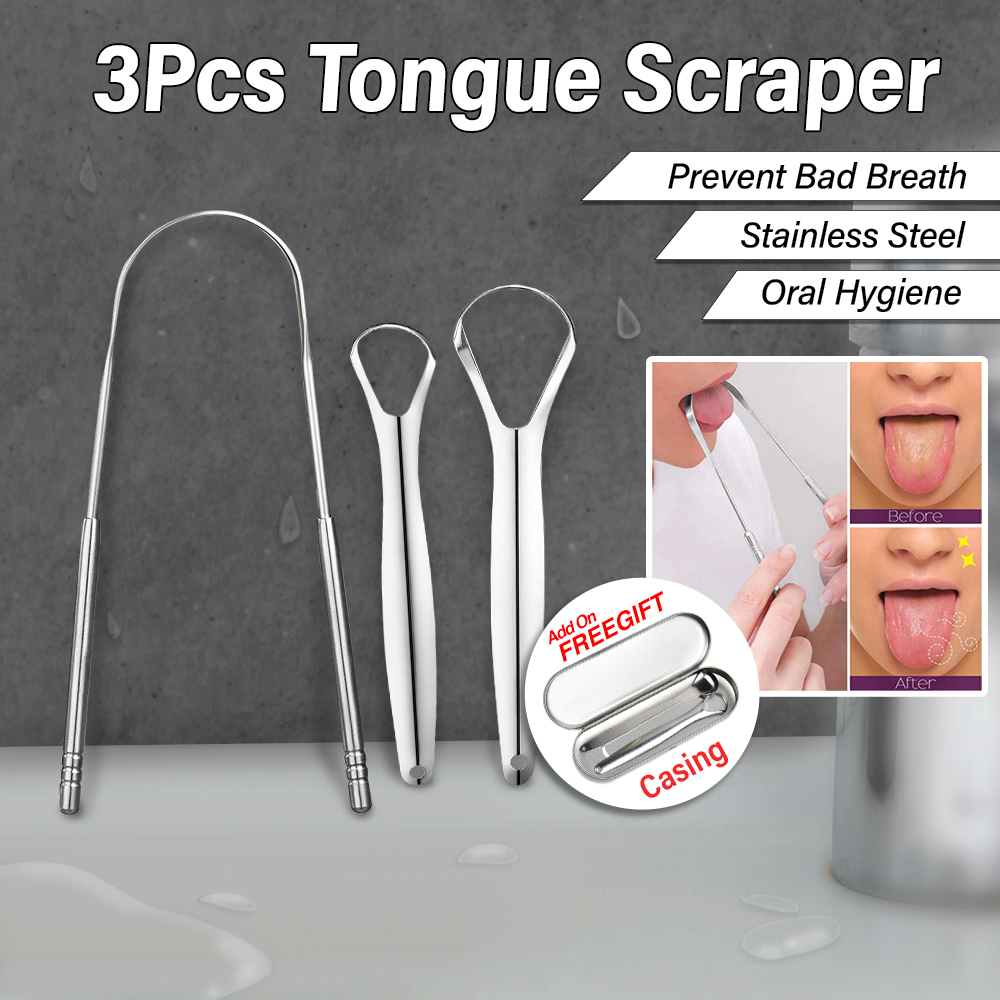 3pcs Tongue Scraper Cleaner Stainless Steel Scrapper Free Stainless ...