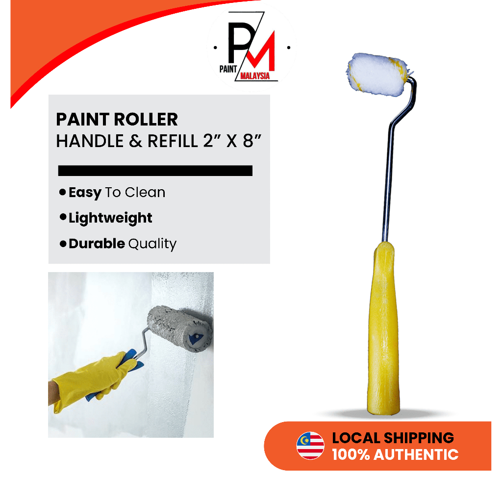 PAINT ROLLER HANDLE AND REFILL 2'' X 8'' / ROLLER FRAME WITH ROLLER ...