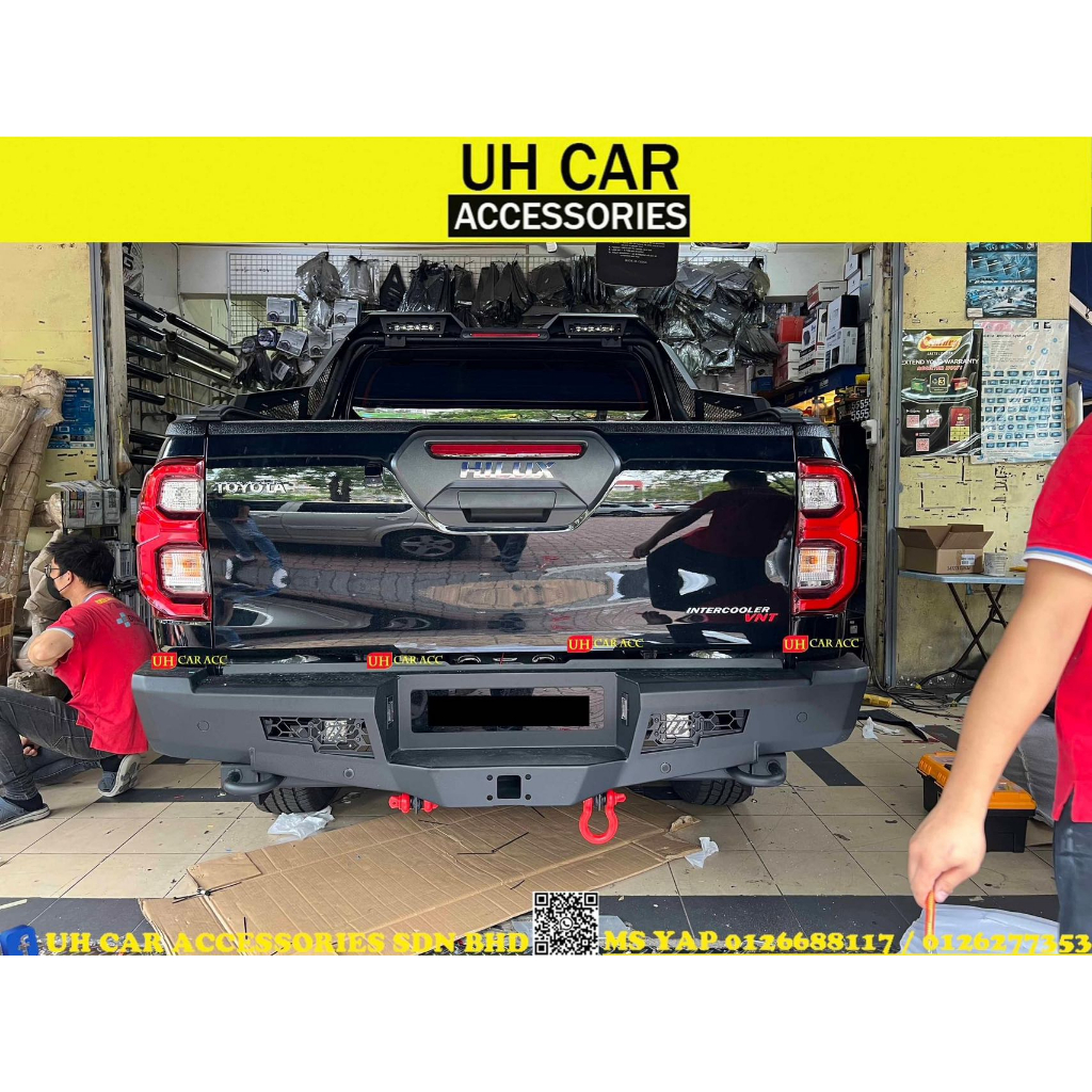 TOYOTA HILUX REVO ROCCO ROGUE OVERLAND REAR BUMPER BULL BAR | Shopee ...