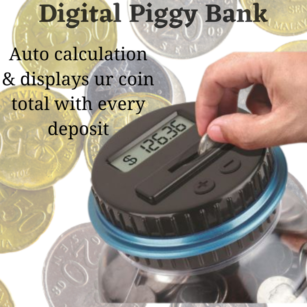 🔥READY STOCK 🔥 Digital Counting Coin LED Display Piggy Bank Money ...