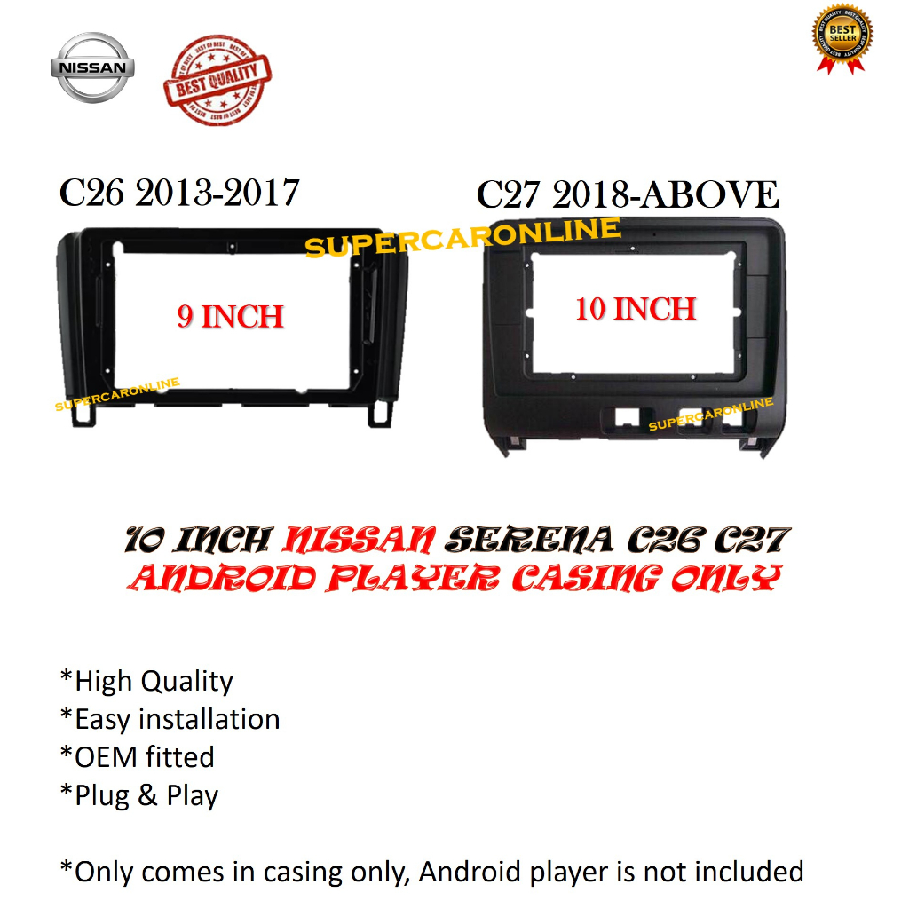 NISSAN SERENA C26 2013 - 2017 9" , SERENA C27 2018 - 2019 10" , SERENA ...