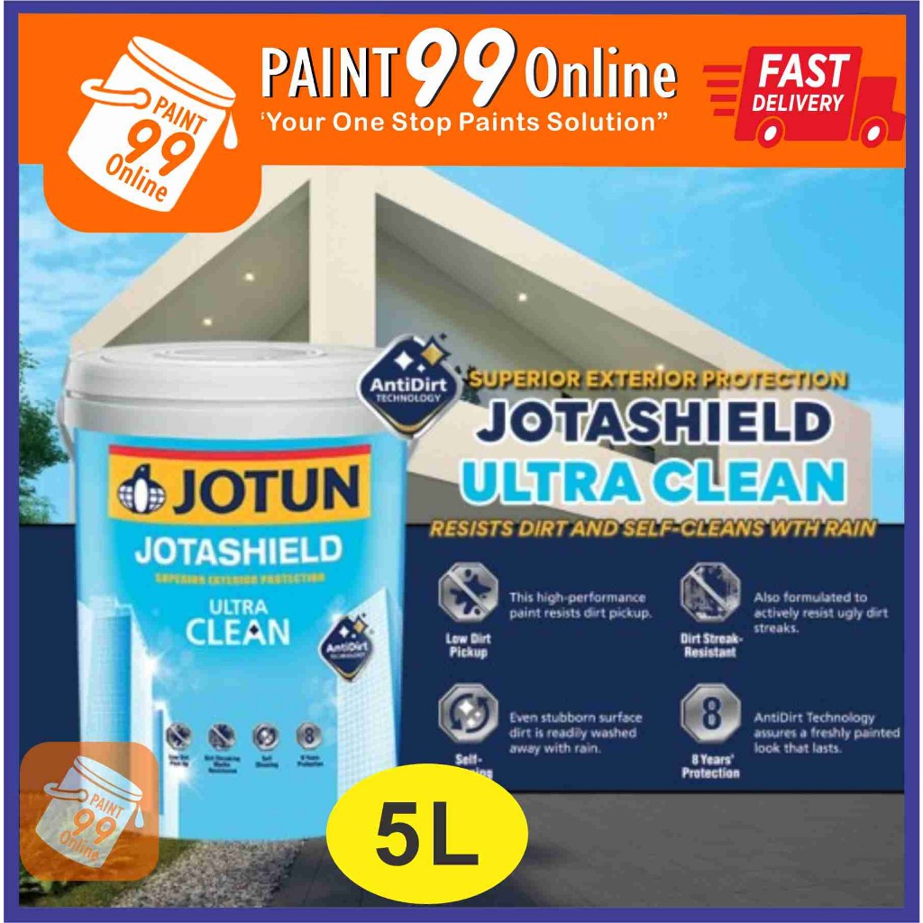 5L Jotun Jotashield Ultra Clean Antidirt Paint exterior wall - Colour ...