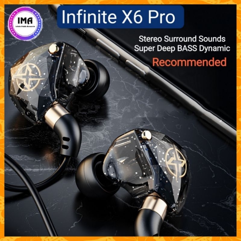 Infinite X6 Pro Earphone Stereo Surround Deep Heavy Bass wired Earphone | Shopee Malaysia