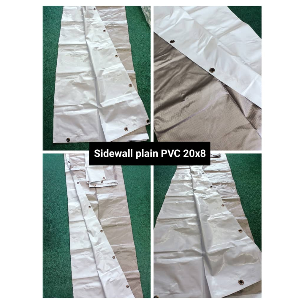 SIDEWALL/ KAIN TEPI KHEMAH 20X20 PLAIN / KOSONG PVC SAIZ 20FT X 8FT ...