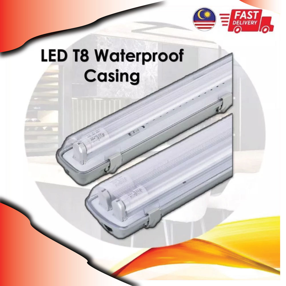 LED T8 Waterproof Casing Fitting 2FT 4FT Single Double Anti corrosive ...