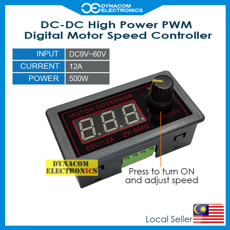 ZK-BMG DC9V~60V 12A PWM Digital Motor Speed Controller With ON/OFF ...
