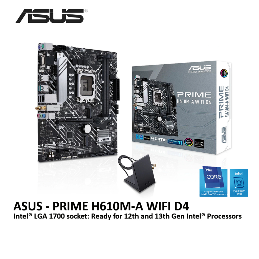 ASUS PRIME H610M-A WIFI DDR4 Intel LGA1700 mATX Motherboard | Shopee ...