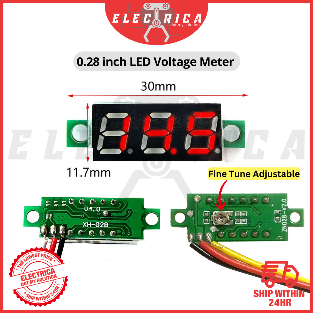 0.28 inch Digital LED Mini Display Module DC 0-100V Voltmeter Voltage ... 0.28 inch Digital LED Mini Display Module DC 0-100V Voltmeter Voltage ...