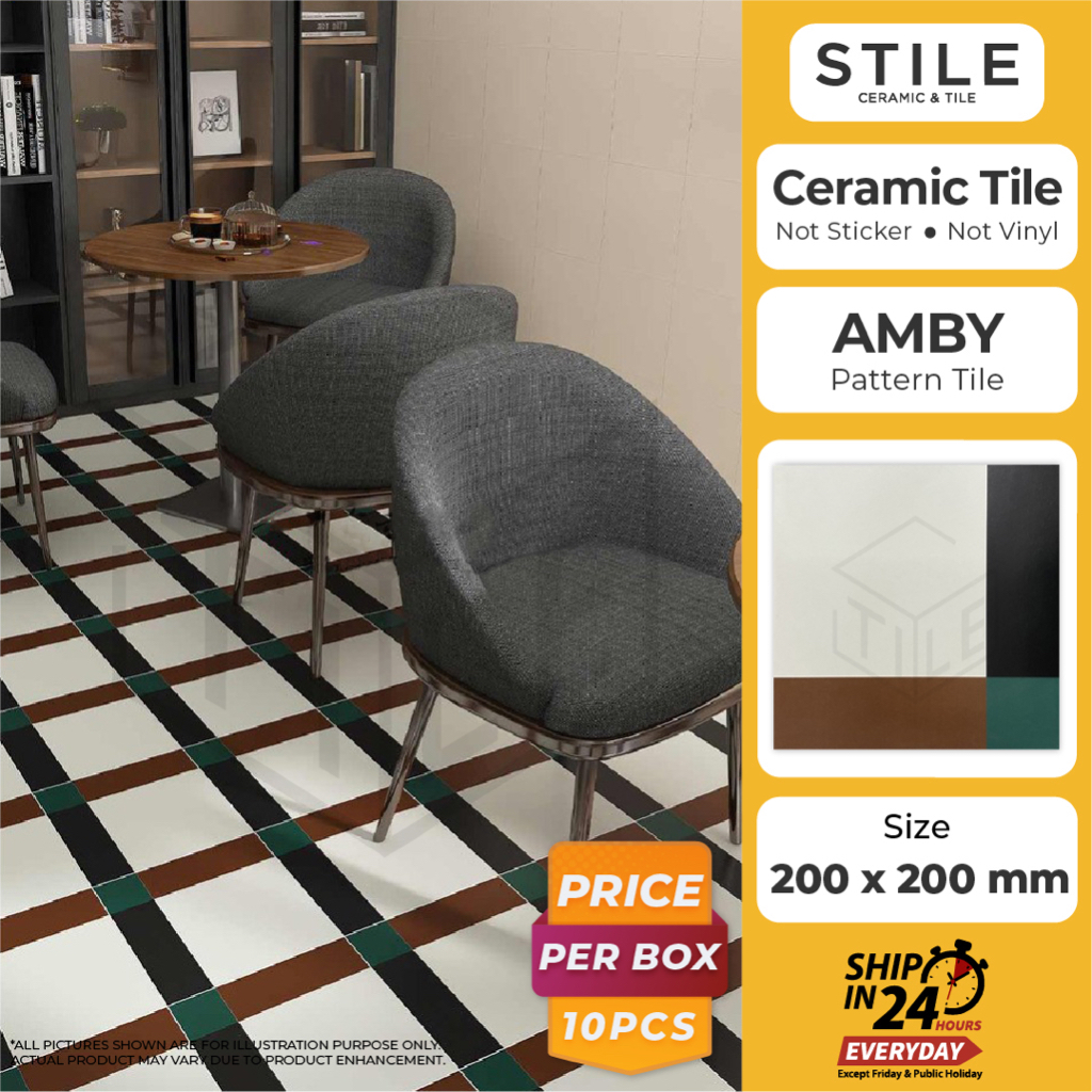 [REAL TILE] 10 PCS AMBY MOSAIC TILES/MOZEK/CERAMIC TILES/MOZEK DAPUR ...