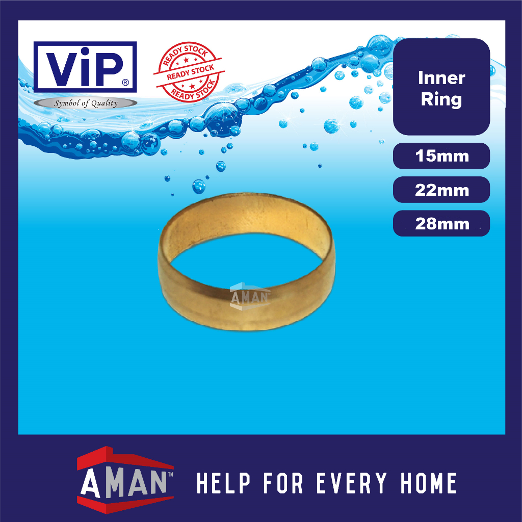 ViP Compression Brass Pipe Fitting Inner Ring Brass Fittings Paip ...