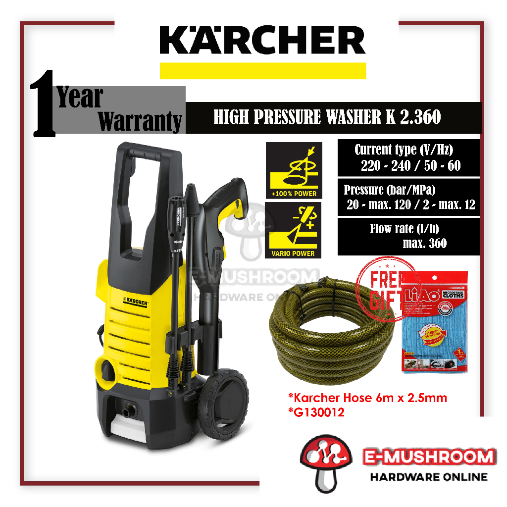 Karcher K2.360 High Pressure Washer (120 Bar) | Water Jet High Pressure | Waterjet | High ...