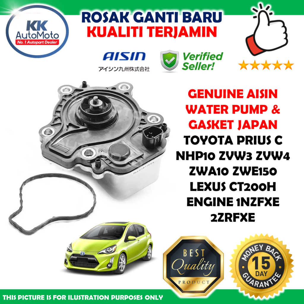 Toyota Aqua Prius C Autis Hybrid Lexus CT200H Engine 1NZFXE 2ZRFXE Genuine Aisin Japan Water ...