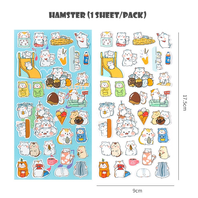 Cute Cartoon Animals Series Deco Stickers Sheet DIY Decorations Journal ...