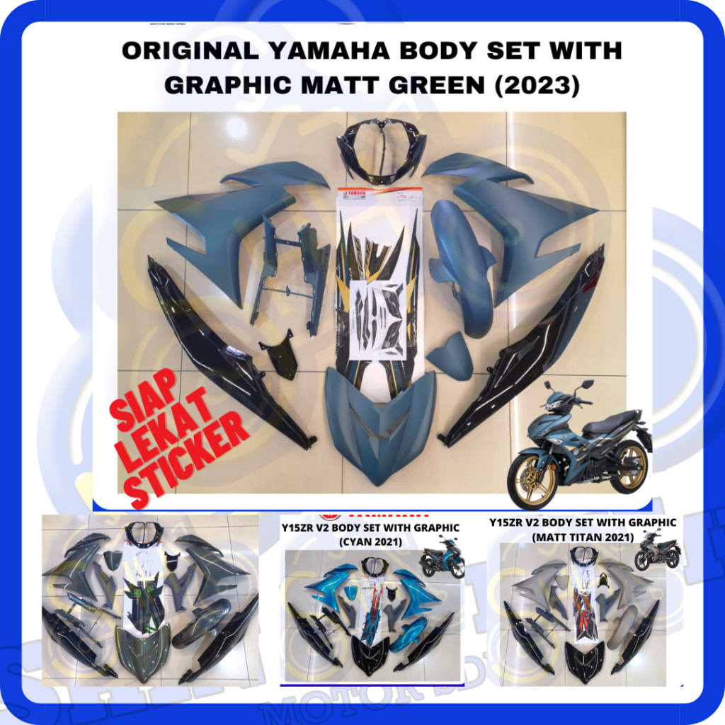 YAMAHA COVER SET BODY SET ORIGINAL MOTOR Y15ZR NEW COLOUR 2023 OREN ...
