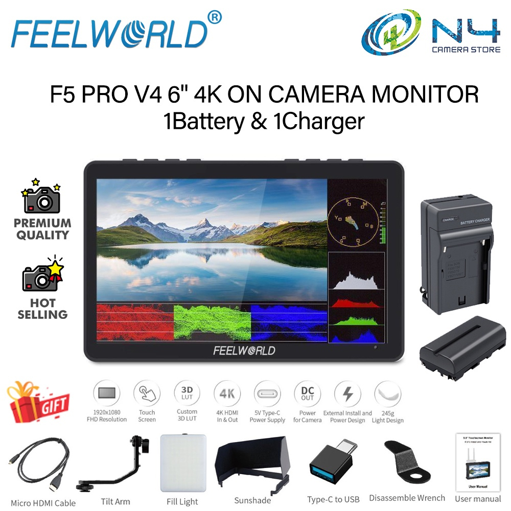 FEELWORLD F5 Pro V4 & F5 Pro V3 F5 V2 Touch Screen DSLR Camera Field ...