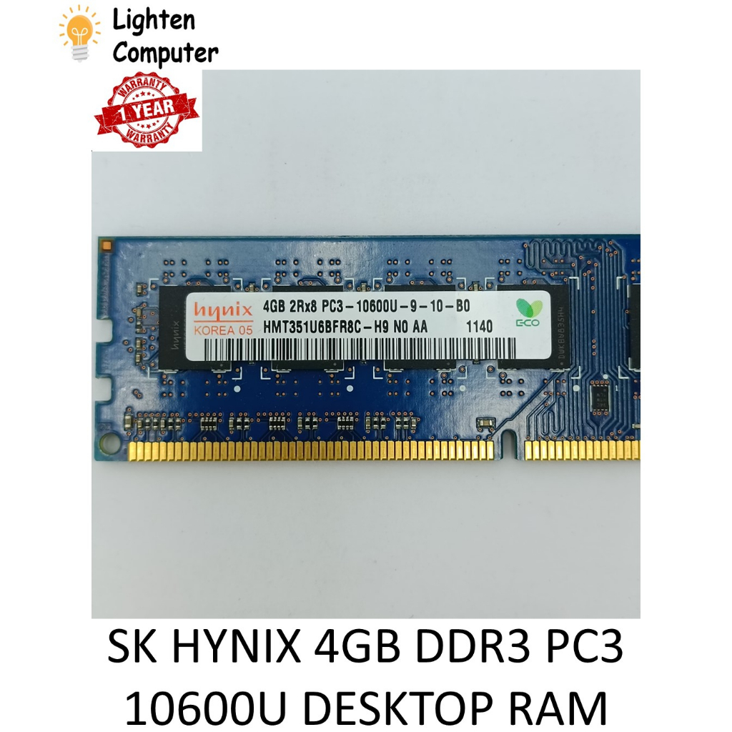 SK Hynix DDR3 1333Mhz 4GB PC3 10600U DESKTOP RAM - Used | Shopee Malaysia
