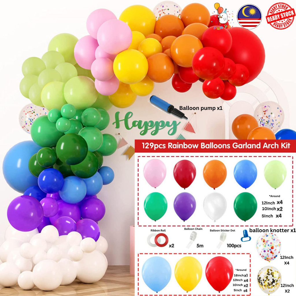 Birthday Party Balloon Set Decoration Chain Link Set Arch Gender Reveal ...
