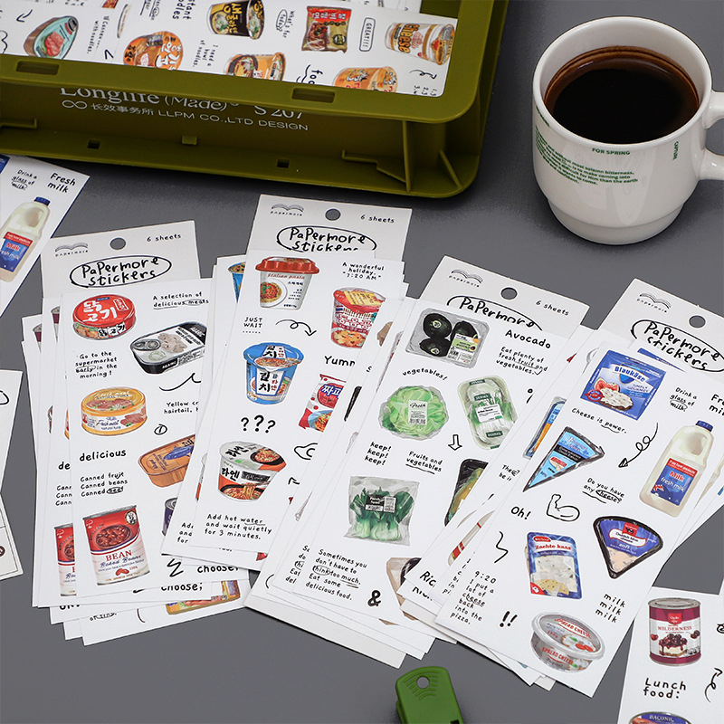 [FOOD STICKER PART II - NEW ARRIVAL !! ] Giftandtape 6 sheet Paper ...