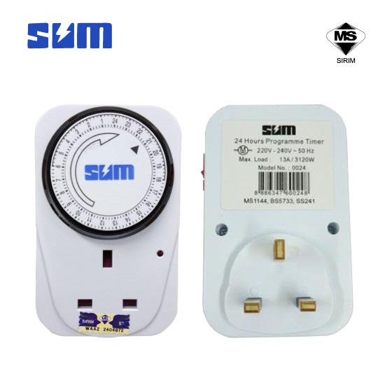 Sum 24hrs Digital Timer Analog Timer 3 Pin Plug Wsirim Approved Shopee Malaysia 