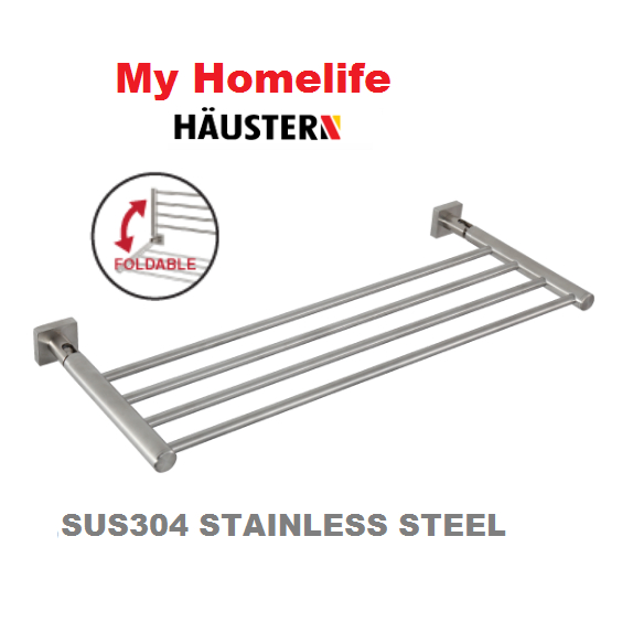 Haustern Foldable Double Towel Bar HBA-CX-08-SS SUS304 Stainless Steel ...
