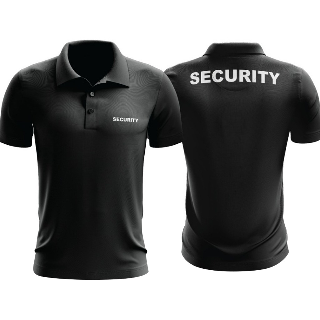 (XS-2XL) DESIGN SECURITY 150gsm Polo 100% Microfiber Short Sleeve Black ...